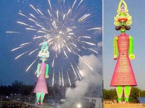 तस्वीरों में देखिए, देश के सबसे ऊंचे रावण का दहण्ा - Country's Tallest ...