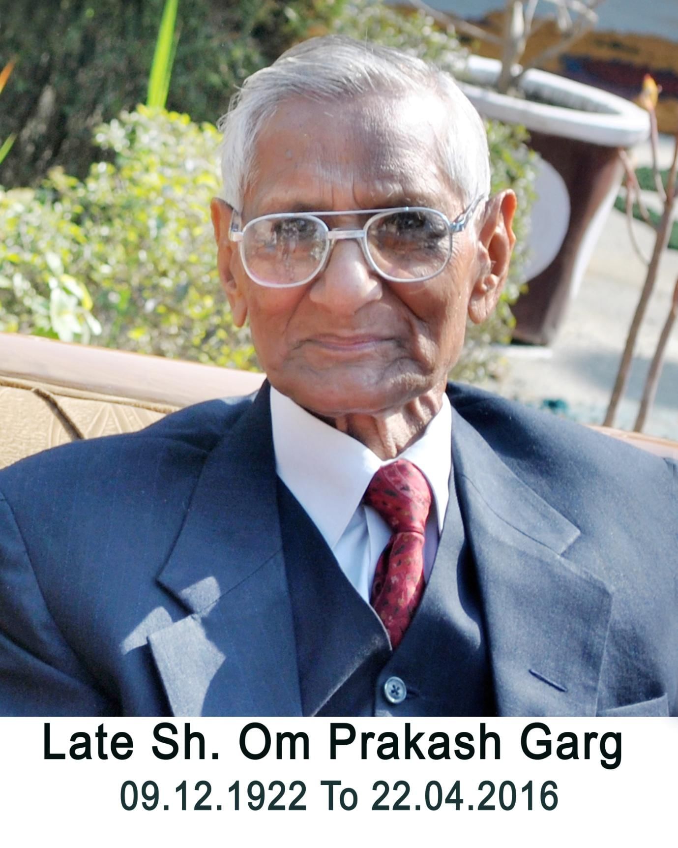 स्वतंत्रता संग्राम सैनानी व पूर्व पीसीएस अधिकारी ओमप्रकाश गर्ग नहीं रहे ...