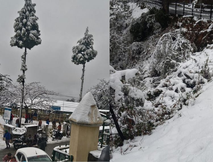 First Snowfall In Mussoorie In New Year. - Amar Ujala Hindi News Live ...