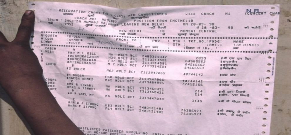 Facilities Of Reservation Chart Display On Trains Closed By Railway ...