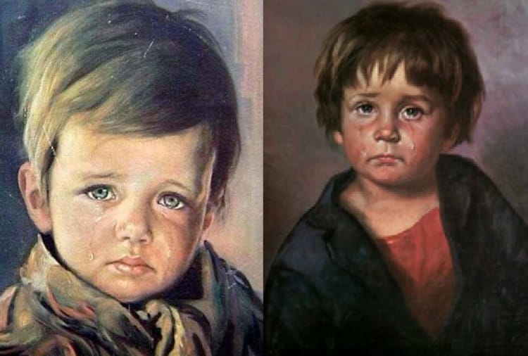Famous Painter Giovanni Bragolin Crying Boy Painting Become The Cursed ...