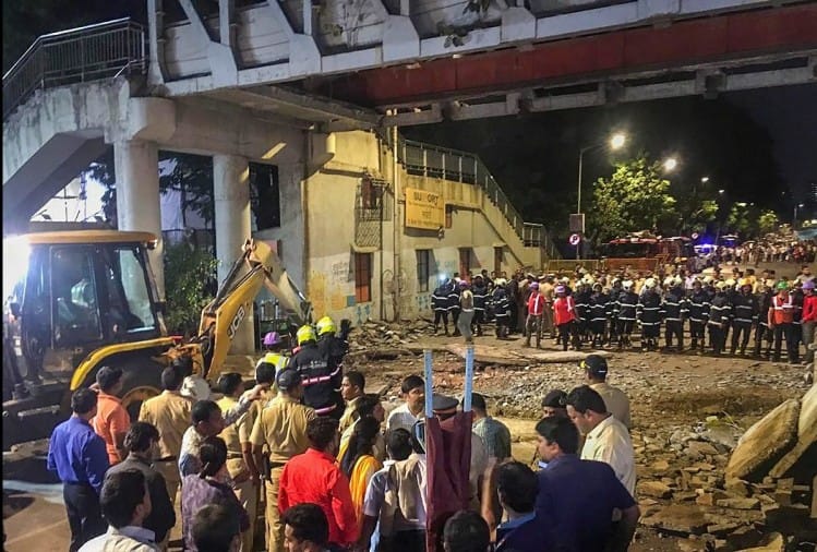Photos Of Csmt Railway Station In Mumbai Foot Over Bridge Collapsed ...