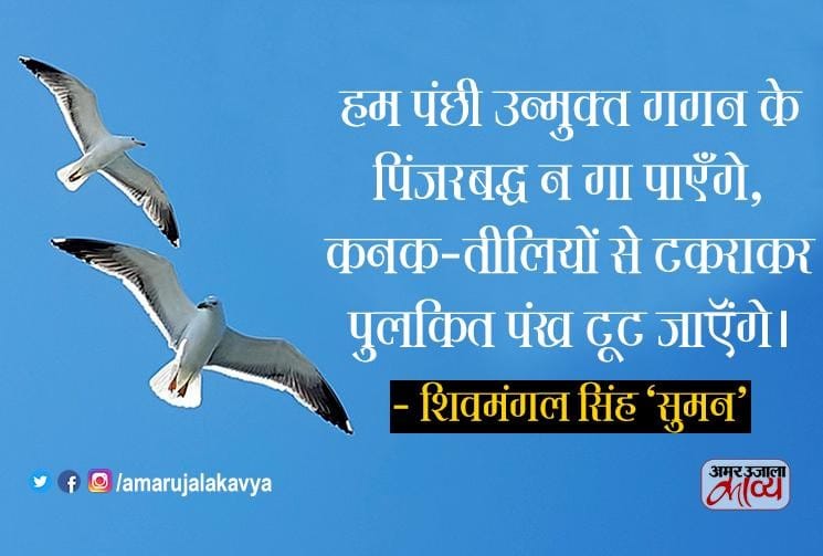 Shivmangal Singh Suman Famous Poem Hum Pakshi Unmukt Gagan Ke - Amar ...