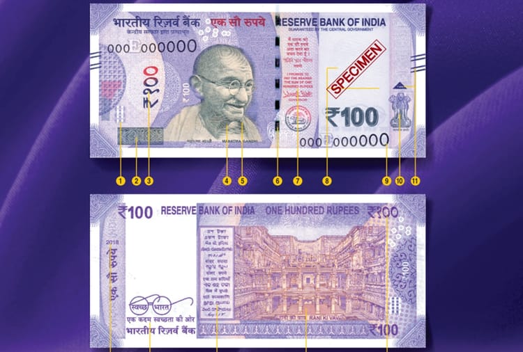 Reserve Bank Of India 100 Rupees Varnish Currency Notes Latest News ...