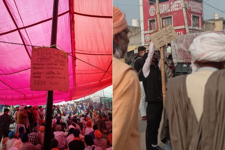 Farmers Protest: Farmers In Movement Received Free Wifi Facility At ...