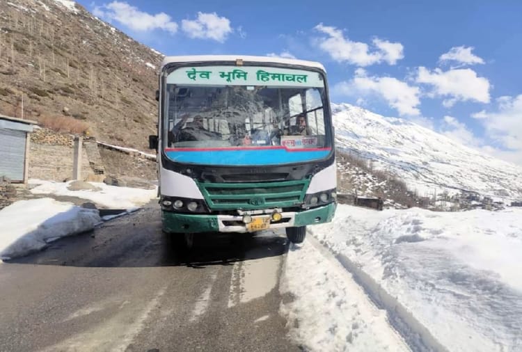 Hrtc Bus Service Restored On Keylong Udaipur Route In Lahaul Himachal ...