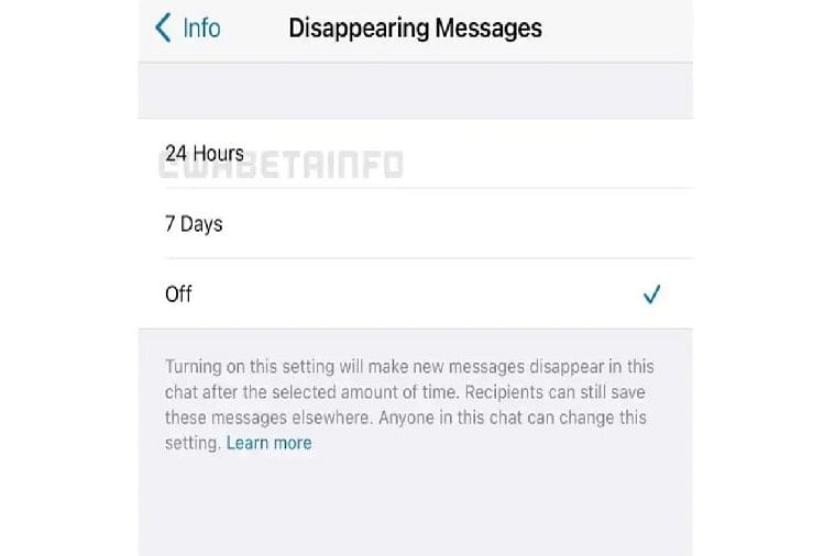Whatsapp Testing 24 Hours Option For Disappearing Messages On All ... Whatsapp Testing 24 Hours Option For Disappearing Messages On All ...
