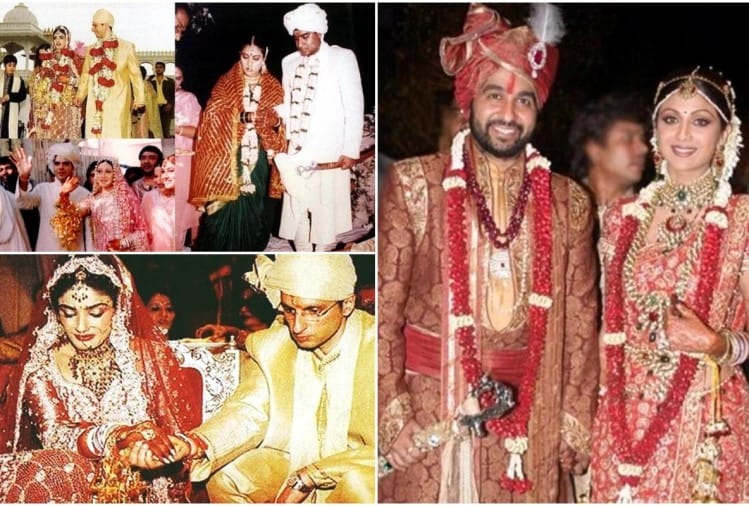 90s Actress Raveena Tandon Karishma Kapoor Shilpa Shetty Bridal Look ...