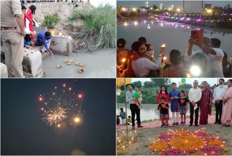 दीपदान से दिया जल संरक्षण का संदेश:मैनपुरी में स्वतंत्रता दिवस की शाम ...