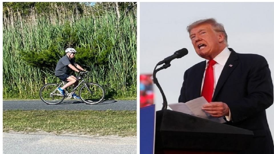 Trump Took A Jibe At Biden For Cycling And Falling, Said - I Will Never ...