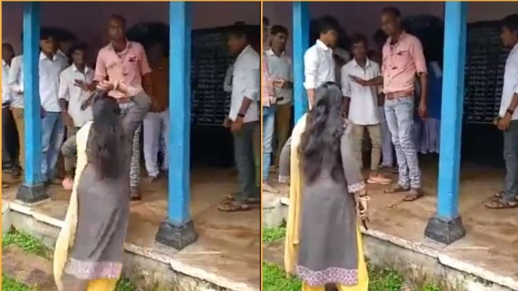 Fight Between Male And Female Teacher In Sagar Video Viral - Amar Ujala Hindi News Live - Mp ...