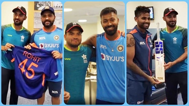 Team Hong Kong Visit Indian Dressing Room; Meets Rohit Sharma, Virat Kohli Suryakumar Hardik ...
