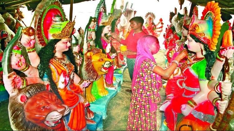 Shardiya Navratri 2022 Statues Of Maa Durga In Agra Markets Amar