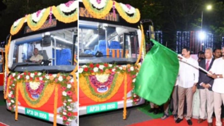 Chief Minister Ys Jagan Mohan Reddy Flagged Off The Electric Buses From ...
