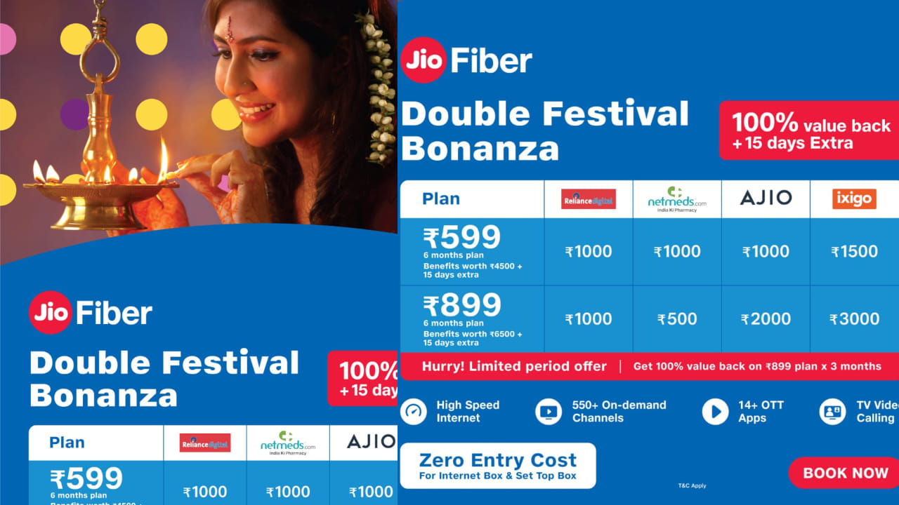 Reliance Jio Rolled Out Jiofiber Double Festival Bonanza Offer Detail ...