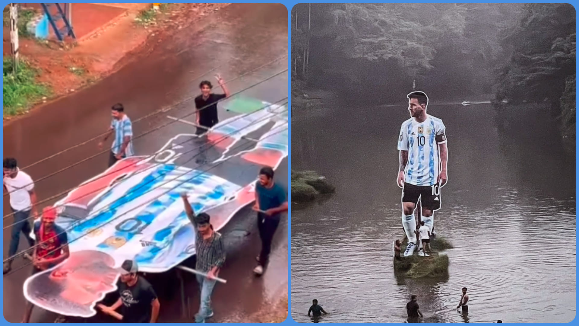 Fifa World Cup:भारत में भी चढ़ा वर्ल्ड कप का फीवर, केरल में नदी के बीच ...