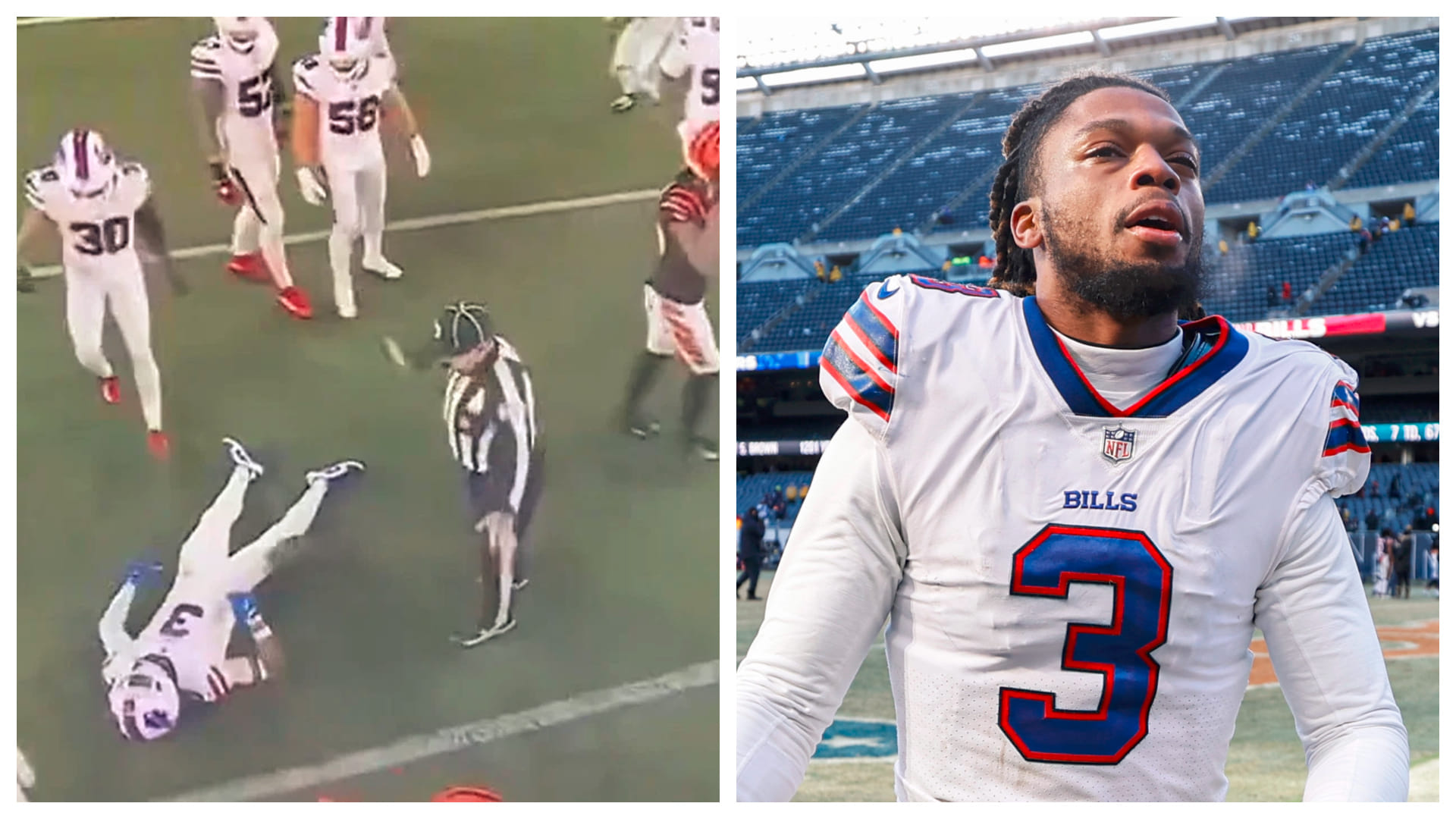 Damar Hamlin Collapses On Field After Collision With Tee Higgins Nfl ...