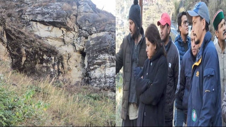 Boulders Falling From The Hill On Palingi-nichar Road Kinnaur, Danger ...