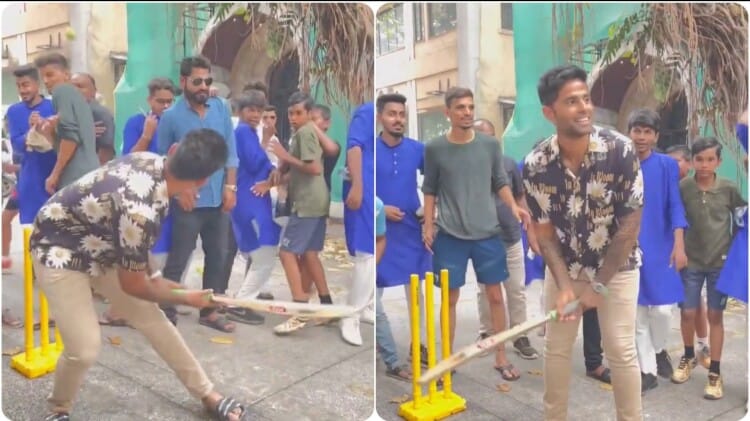 Suryakumar Yadav Plays Famous Supla Shot In Gully Cricket In Mumbai ...