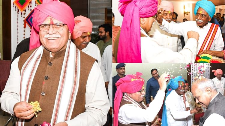Holi Festival Celebrated With Pomp In Raj Bhavan Of Haryana - Amar ...