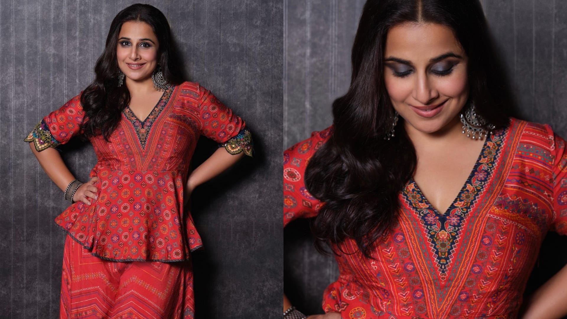 Vidya Balan :काफी ट्रेंडी लगते हैं ऐसे ऑक्सीडाइज इयररिंग्स, देखें ...