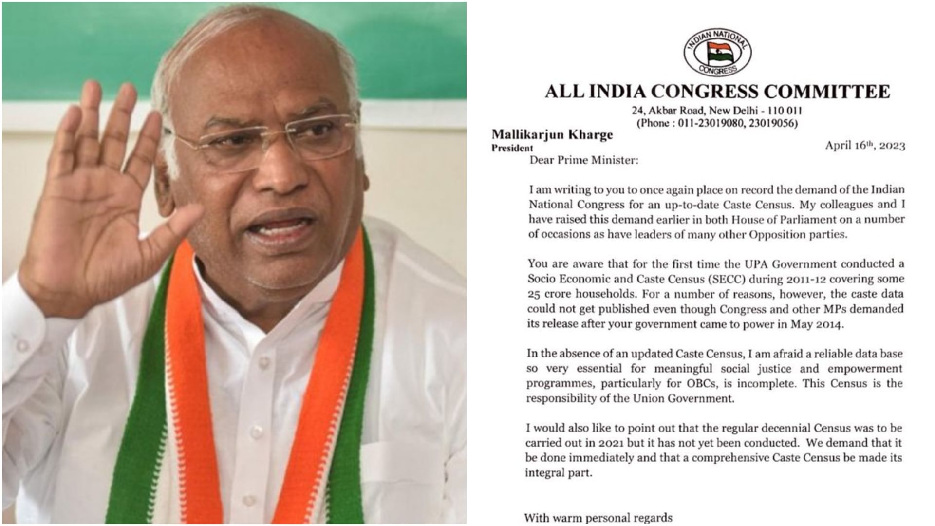 Mallikarjun Kharge Write A Letter To Pm Modi Said Caste-based Census Should Be Conducted Across ...