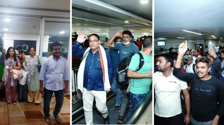 First Batch Of Rescued Indians From Sudan Arrive Home And Chanted ...
