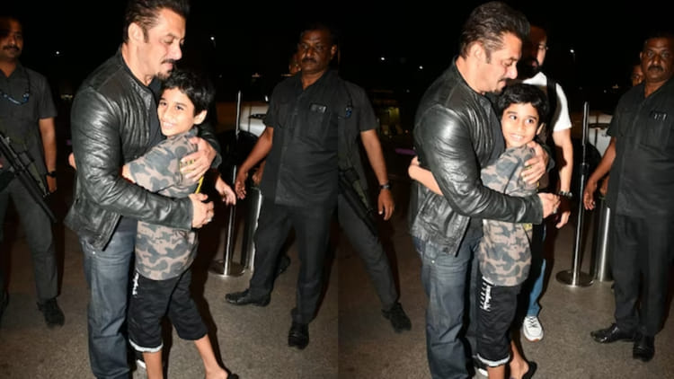 Salman Khan Young Boy Breaches Tiger 3 Actor Security Airport Hugs Him ...