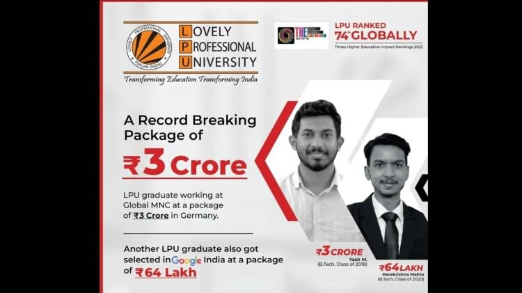 Lovely Professional University Lpu Creates Another Record Of Placement ...
