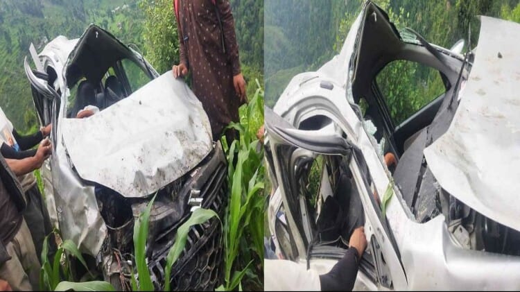 Car Fell Uncontrolled In The Fields On The Kalhel-banjali-charodi Road In Chamba, One Person ...
