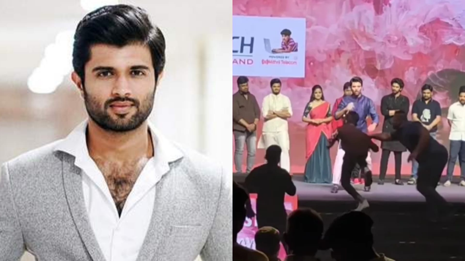 Vijay Deverakonda:विजय देवरकोंडा को देख स्टेज पर दौड़ पड़ा क्रेजी फैन ...