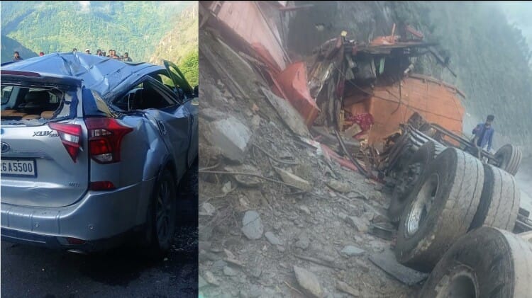 Boulders Fall On Car One Killed Three Injured In Chamba Himachal ...