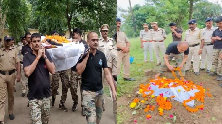 Damoh News:पुलिस के डॉग मोती को सलामी के साथ सम्मान पूर्वक दी अंतिम ...