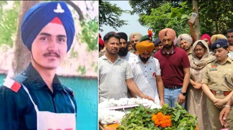 Jawan Tarandeep Singh Cremated With Military Honors In Fatehgarh Sahib ...