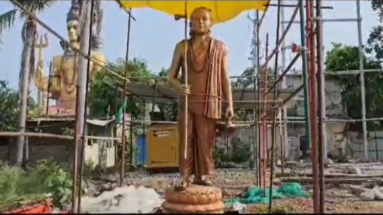 Khandwa News: Construction Work Of 108 Feet High Shankaracharya Statue ...