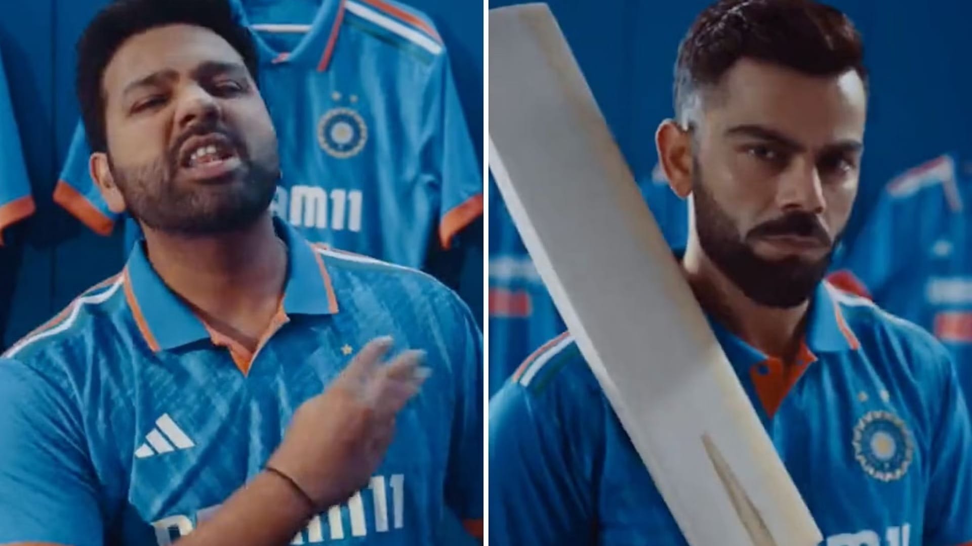 Team India New Jersey Launched For World Cup 2023 Rohit Sharma Virat Kohli And Hardik Pandya In ...