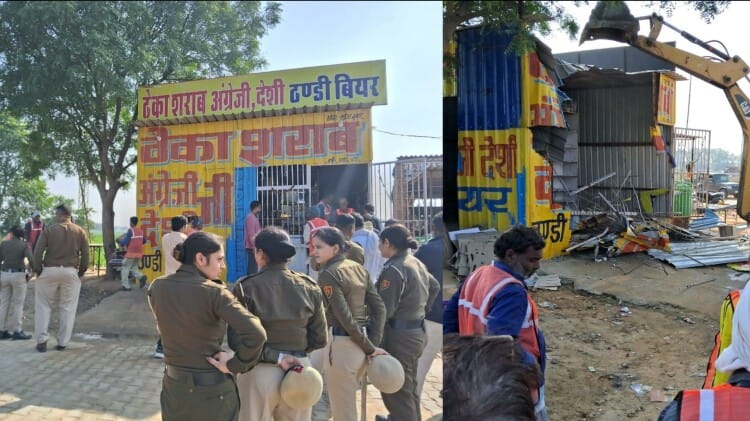 Narnaul: Nhai Vandalized Liquor Shop And Hotel Near Jat Guwana - Amar ...