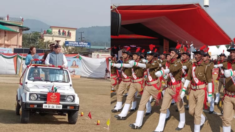 प्रांतीय रक्षक दल स्थापना दिवस:सीएम धामी ने ली परेड की सलामी, जवानों ने ...