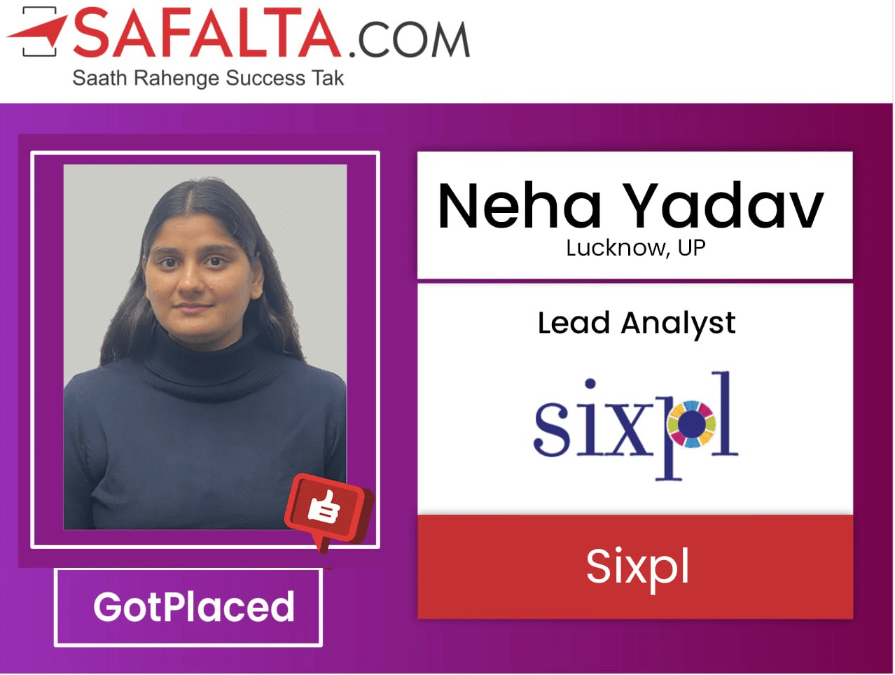 Success Story: Neha From Lucknow Got Her First Job From Safalta's ...