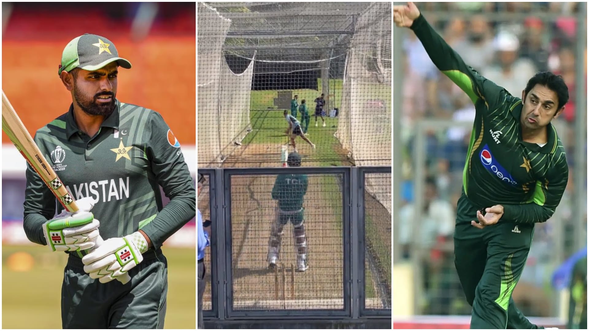 Babar Azam Powerful Shot Strikes Pakistan Bowling Coach Saeed Ajmal ...