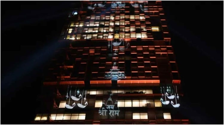 Mukesh Ambani House Antilia Decked Up Before Ram Mandir Inauguration ...