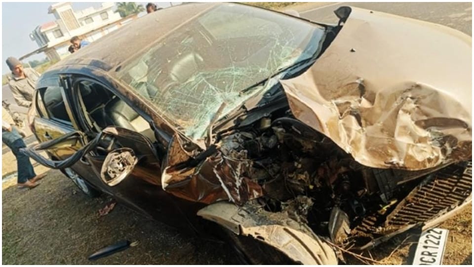 Car Collides With Tree On Badnagar Lohana Road In Ujjain Couple Injured ...