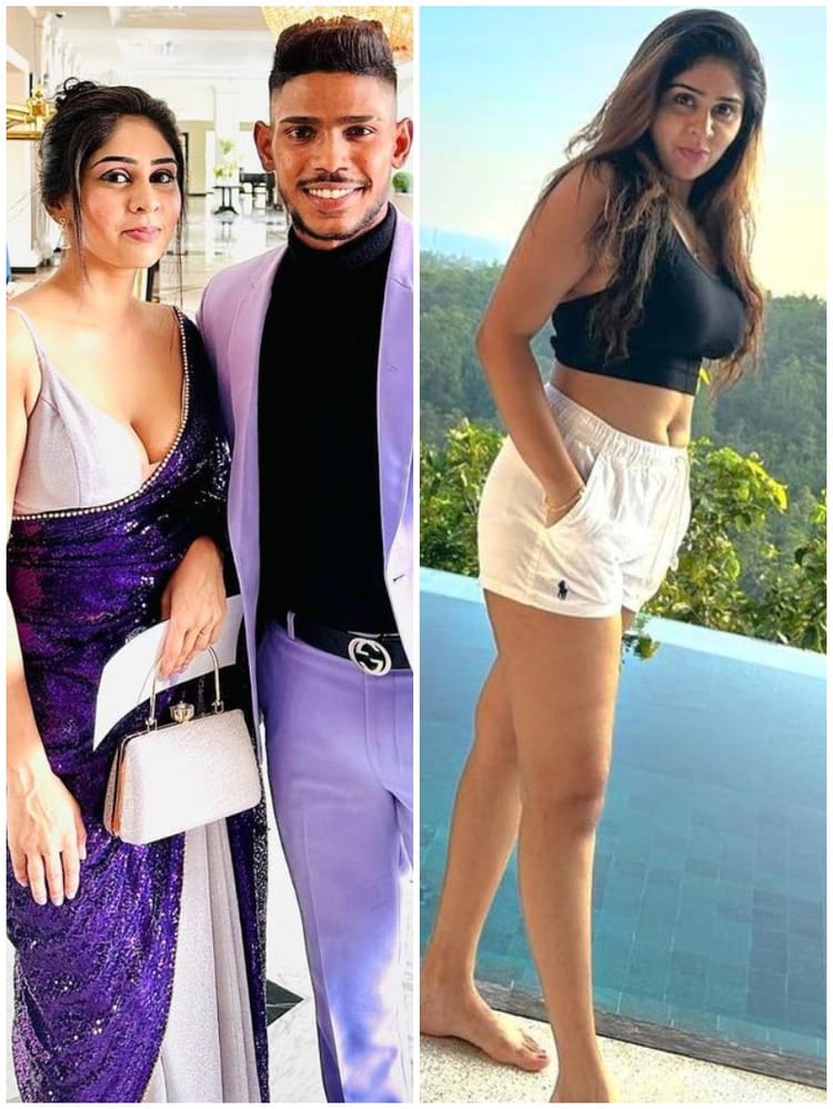 Photos: किसी एक्ट्रेस से कम नहीं दोहरा शतक लगाने वाले पथुम निसांका की पत्नी