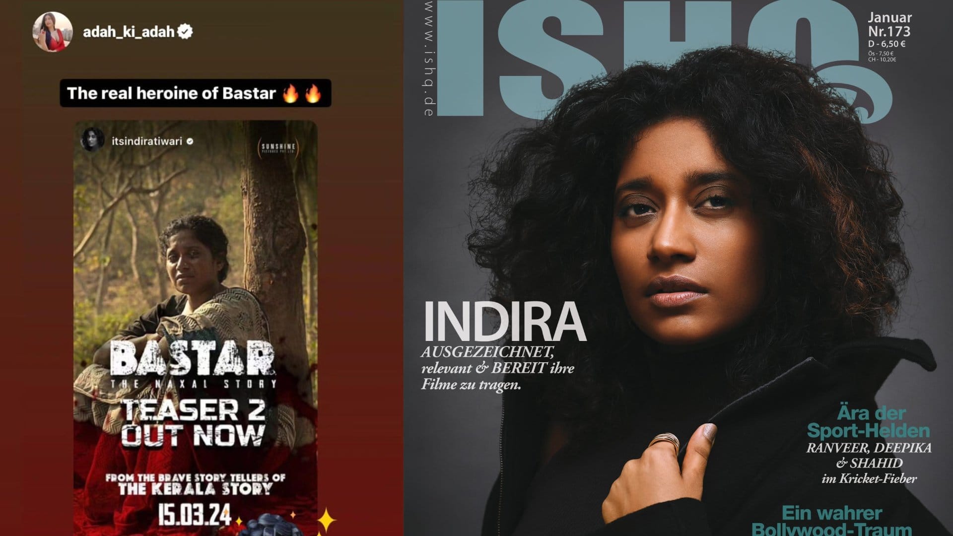 Adah Sharma Calls Indira Tiwari Real Heroine Of Bastar A Naxal Story Nsd Serious Men Gangubai ...