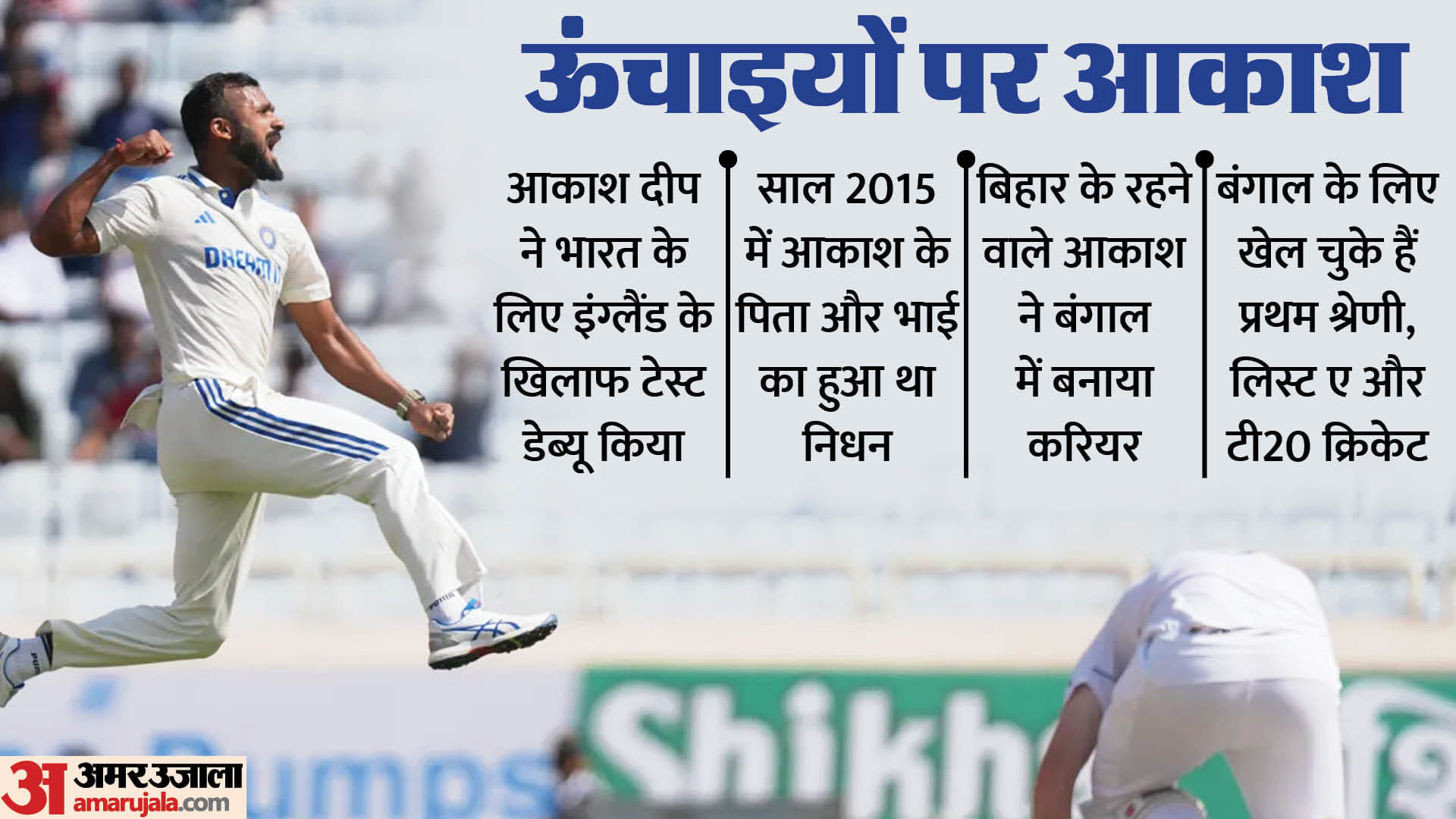 Ind Vs Eng 4th Test 2024 Akash Deep Cricket Career Biography Struggle ...