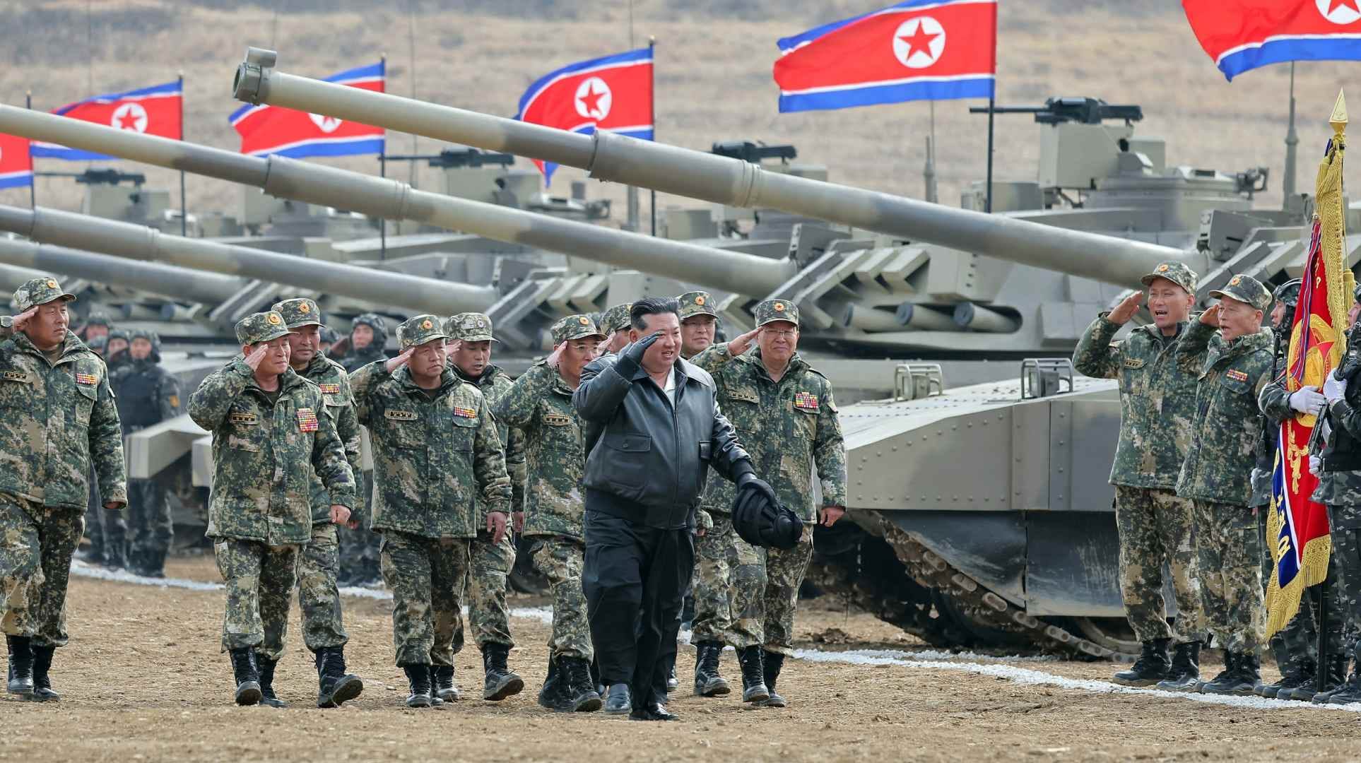 Kim Jong Un In Leather Jacket Drives North Korea's New Tank In Mock ...