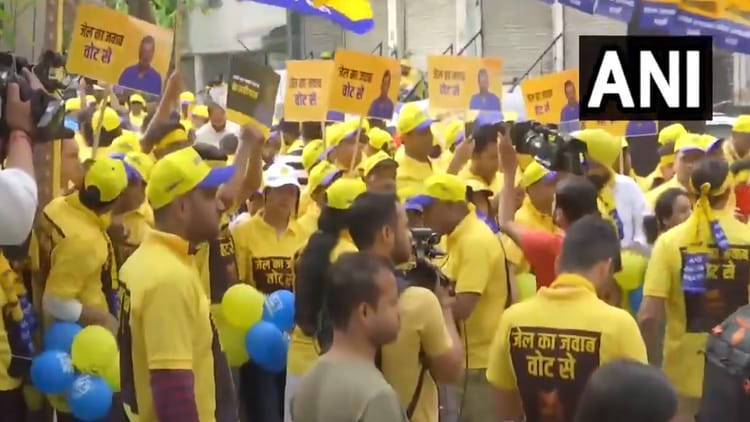 Aap Organises A Walkathon Walk For Kejriwal In Support Of Delhi Cm ...