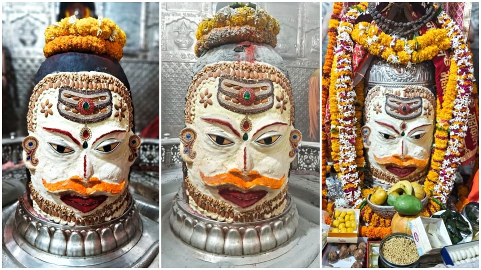 Ujjain Mahakaleshwar Mandir Baba Mahakal Decorated With Mawa And Dry ...