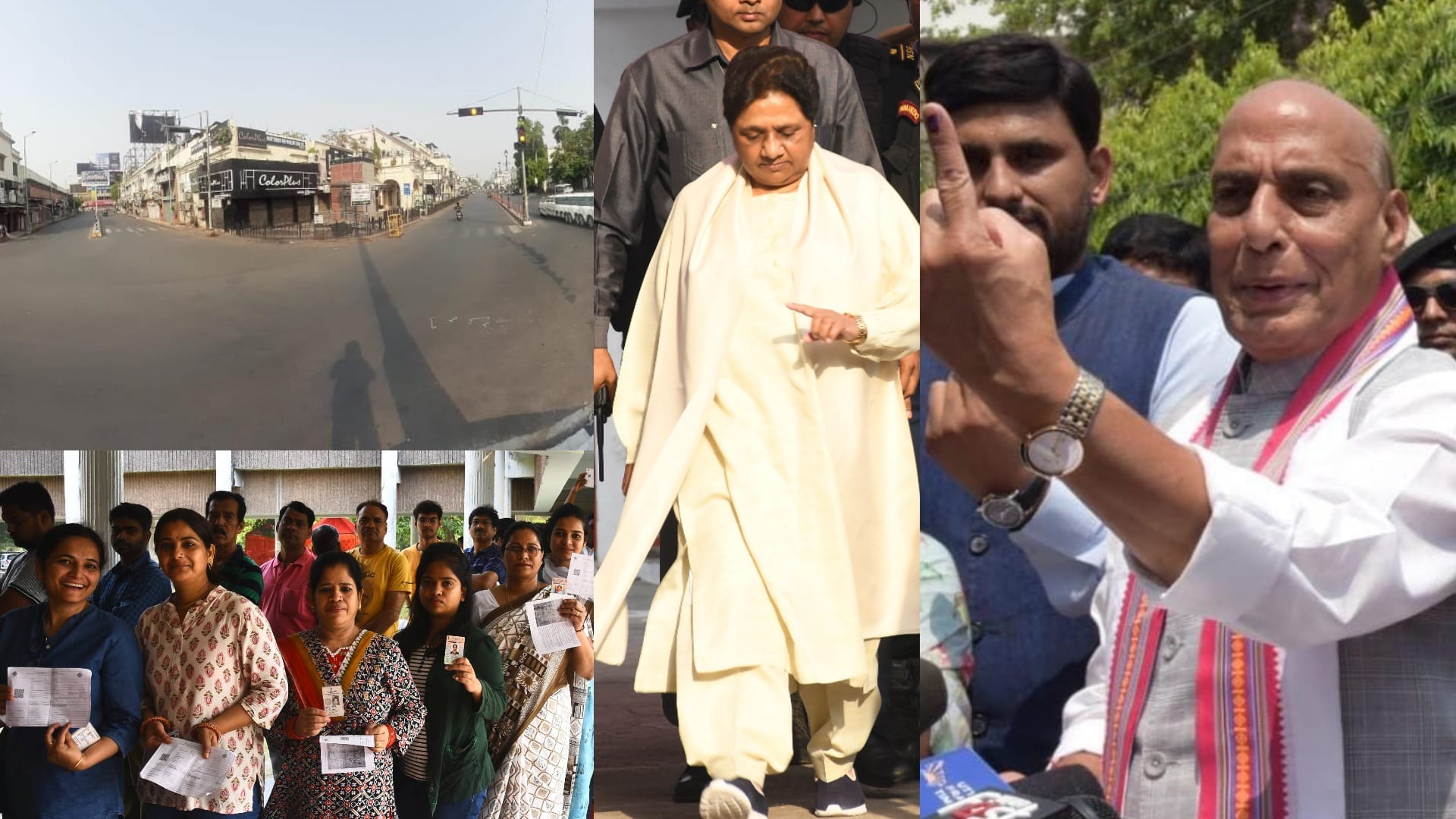 Lucknow:लखनऊ में मतदान के दिन सड़कों पर सन्नाटा पर वोटिंग सुस्त ...