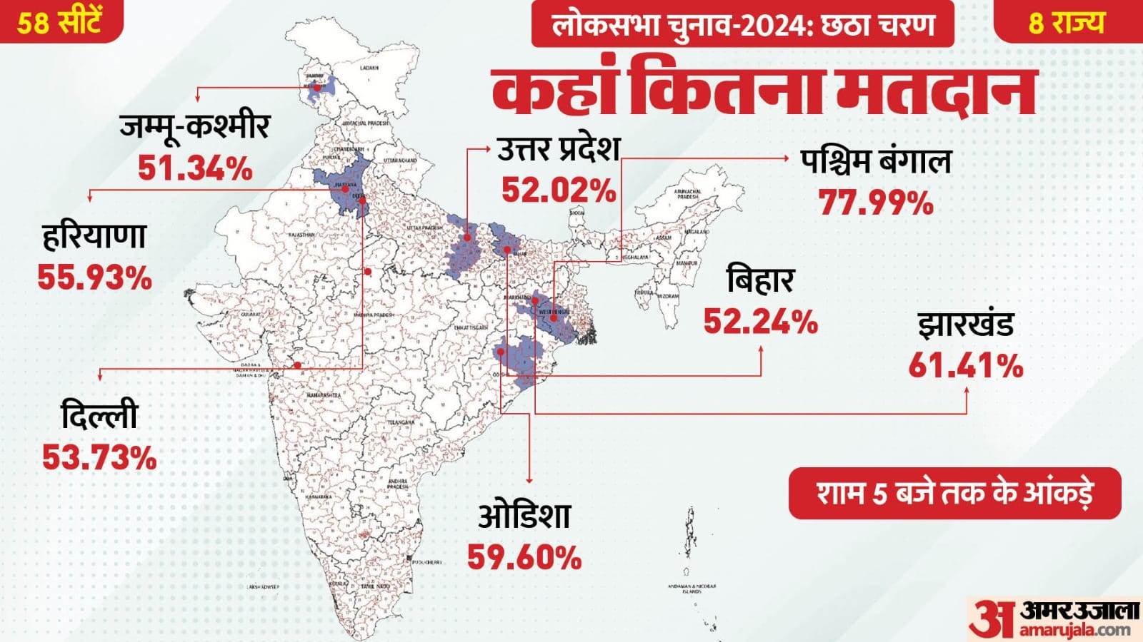 Lok Sabha Election 2024 Phase Six Voting Live 6th Charan Chunav Up Delhi Haryana And Other State ...
